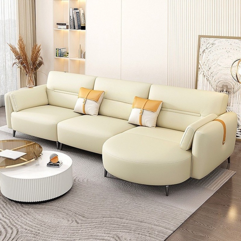 Sofa Góc Bo Tròn Da Hiện Đại TPN924